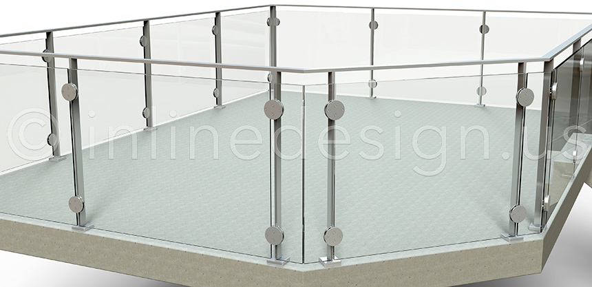 Showroom - Modern Stainless Steel Cable and Glass Railing - Inline Design