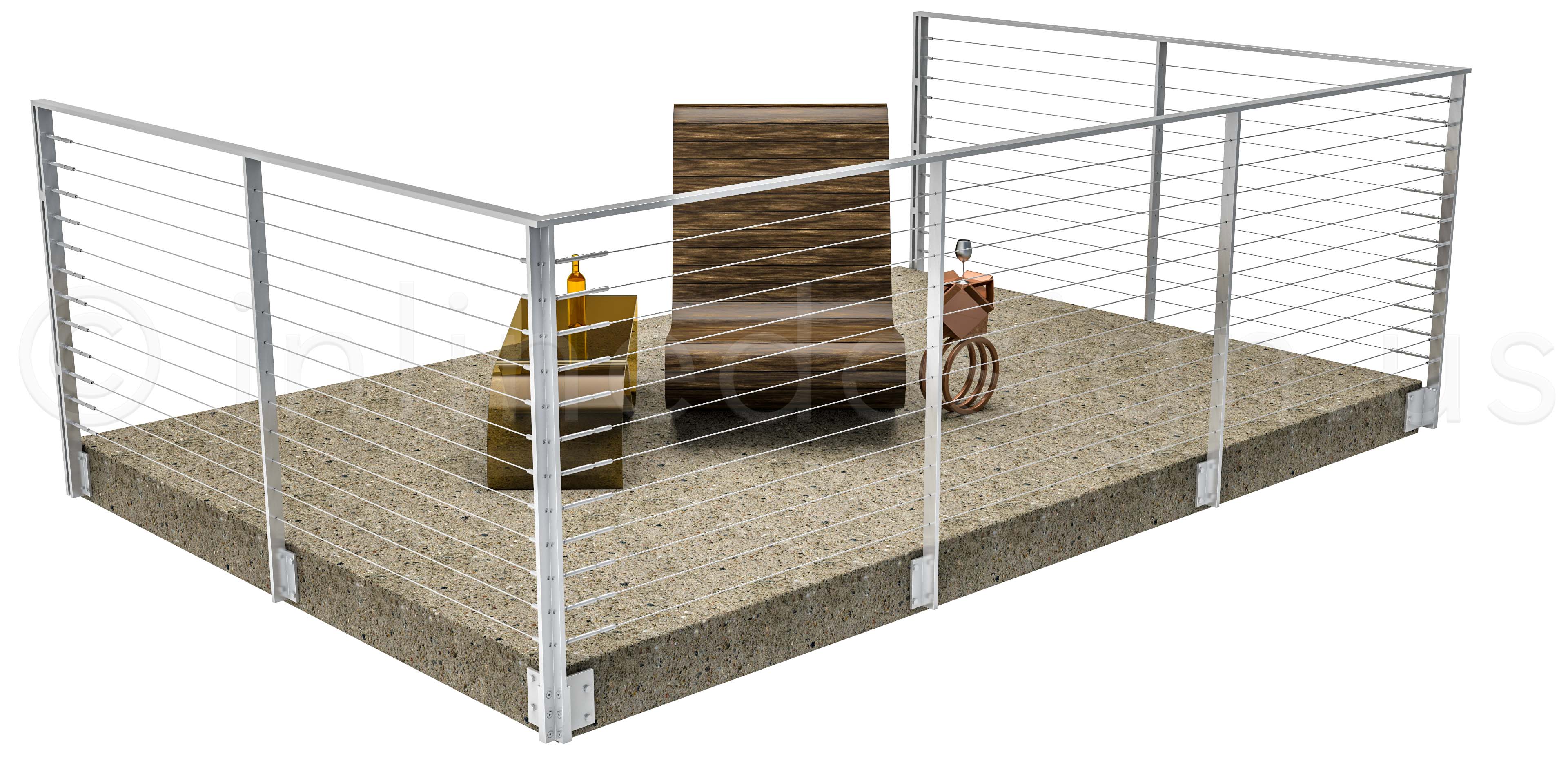 Showroom - Modern Stainless Steel Cable and Glass Railing - Inline Design