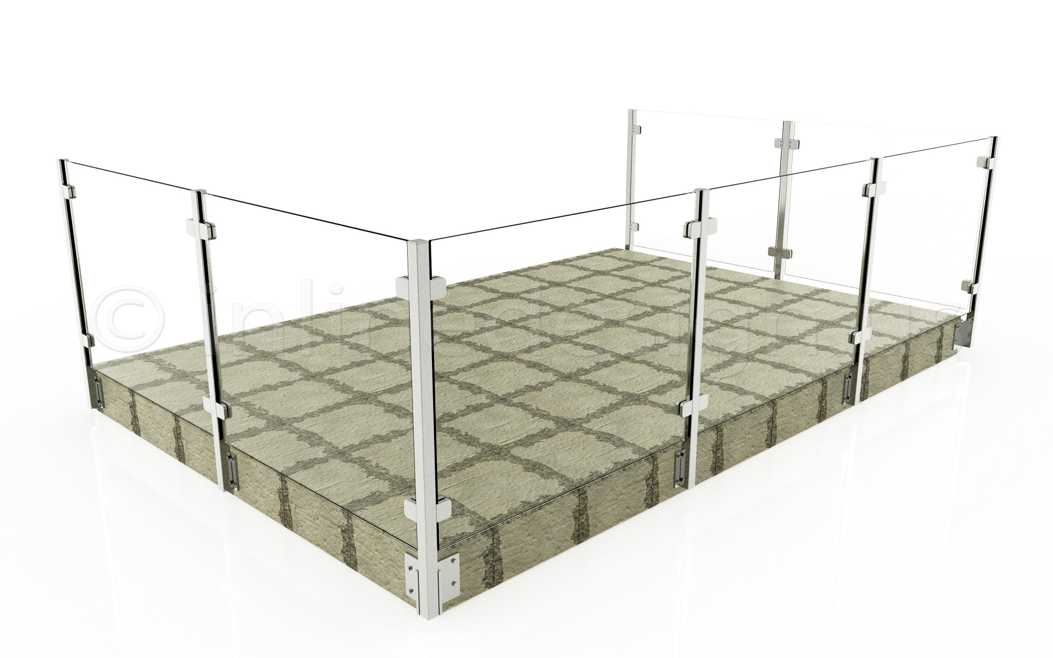 Showroom - Modern Stainless Steel Cable and Glass Railing - Inline Design