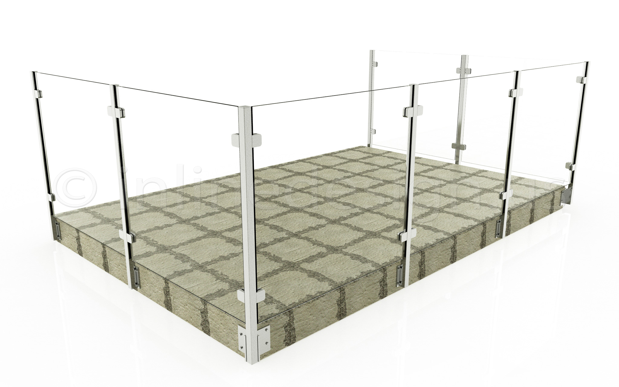 Showroom - Modern Stainless Steel Cable and Glass Railing - Inline Design