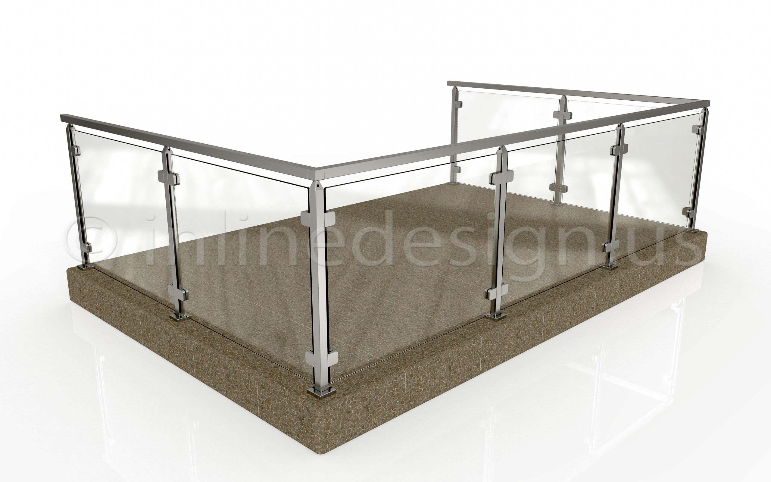 Showroom - Modern Stainless Steel Cable and Glass Railing - Inline Design