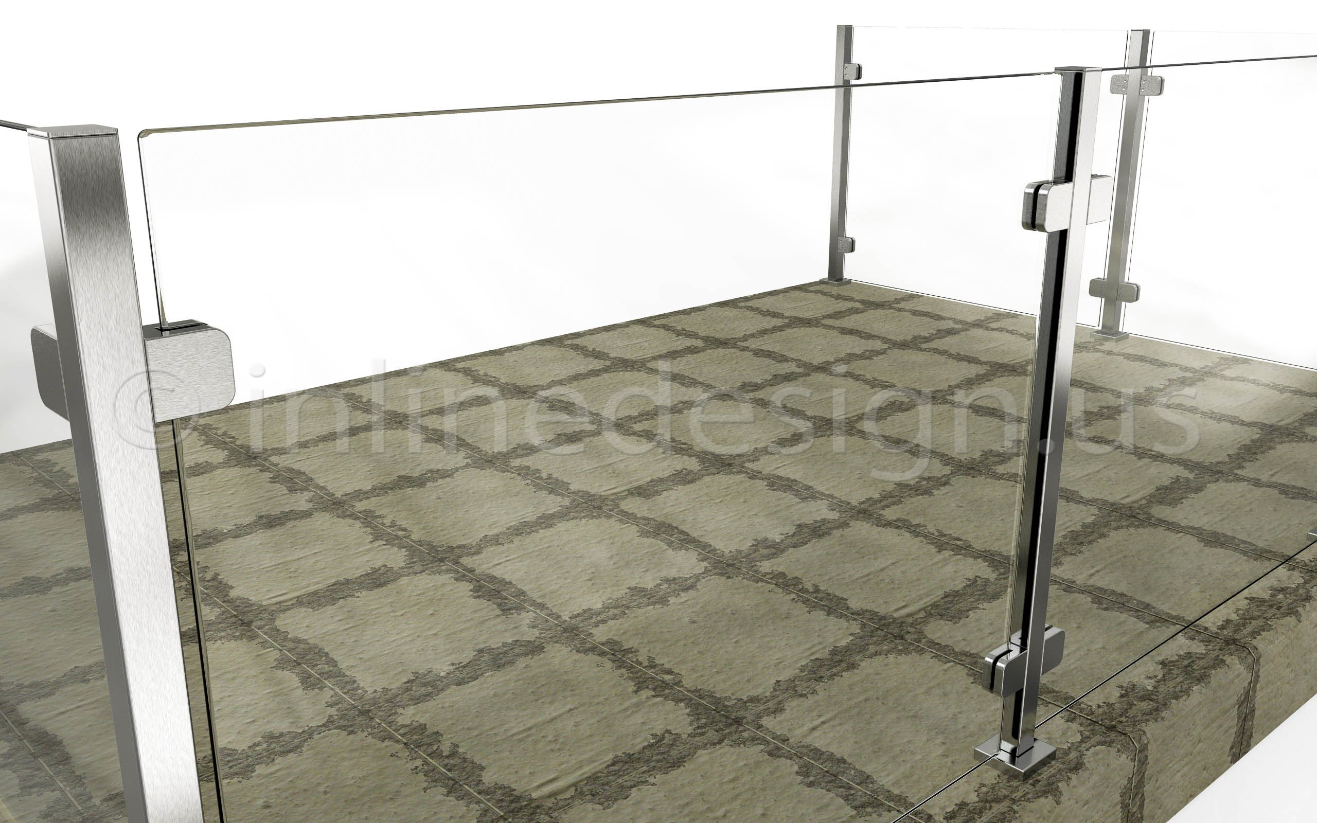 Showroom - Modern Stainless Steel Cable and Glass Railing - Inline Design