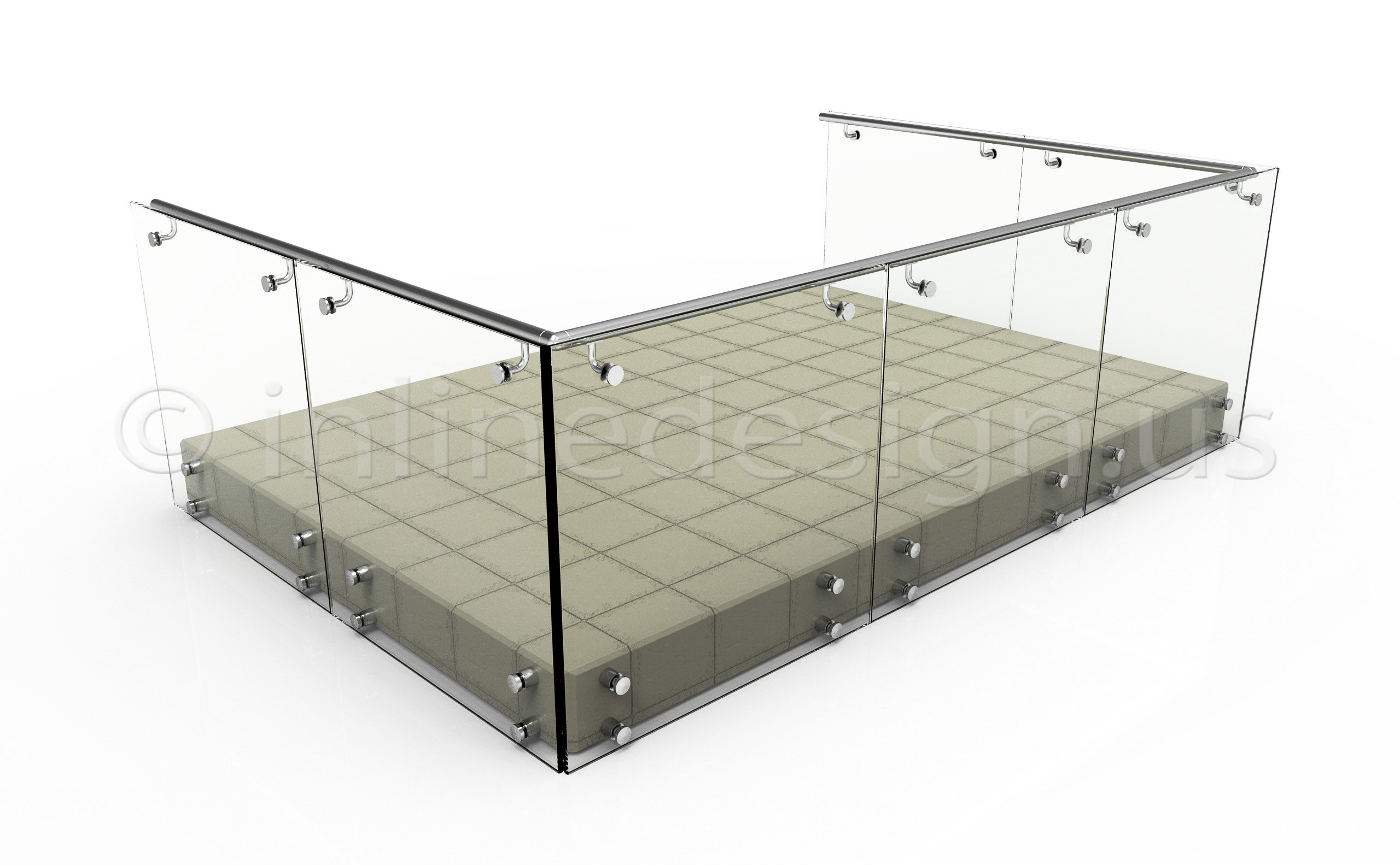Showroom - Modern Stainless Steel Cable and Glass Railing - Inline Design