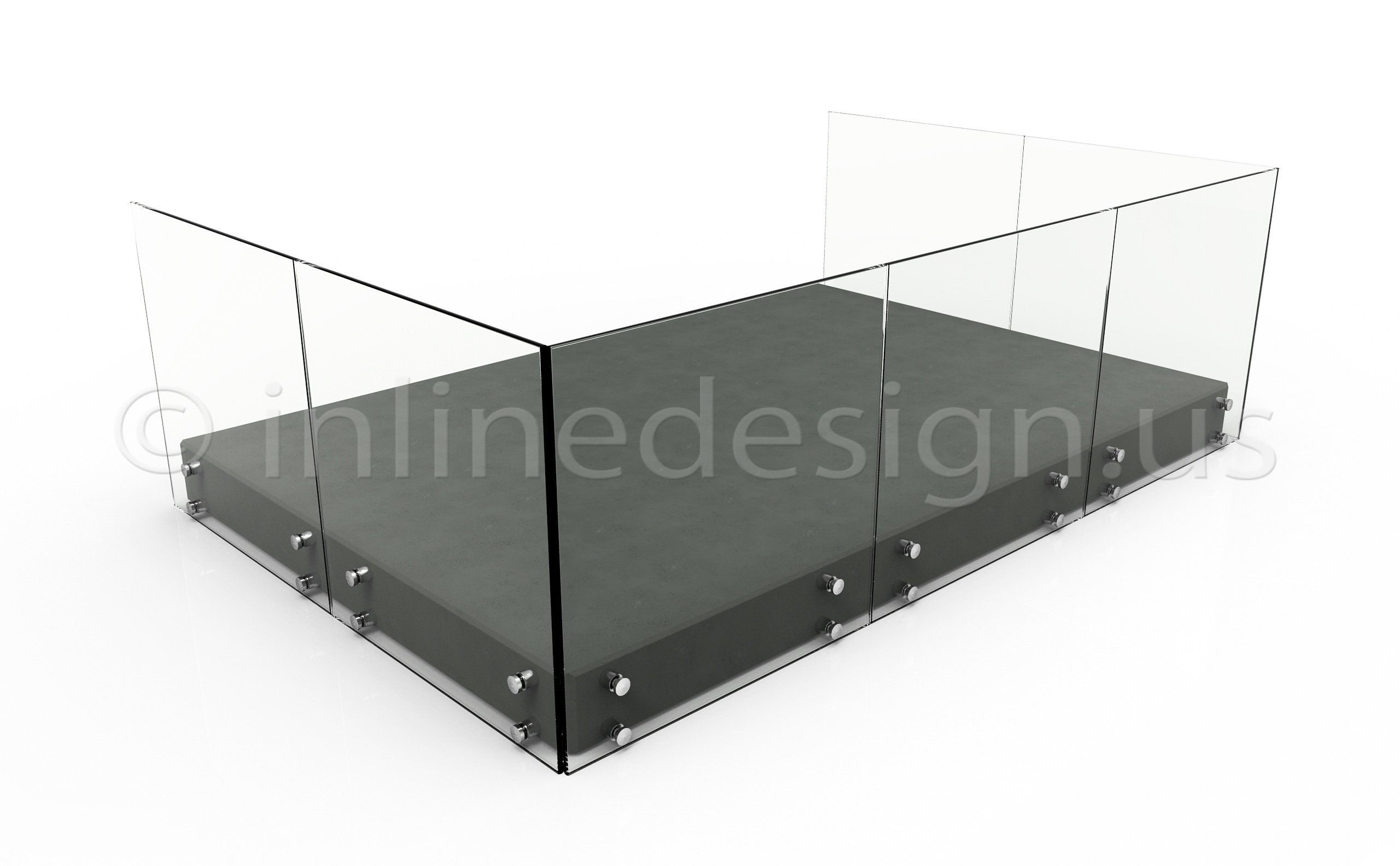 Showroom - Modern Stainless Steel Cable and Glass Railing - Inline Design