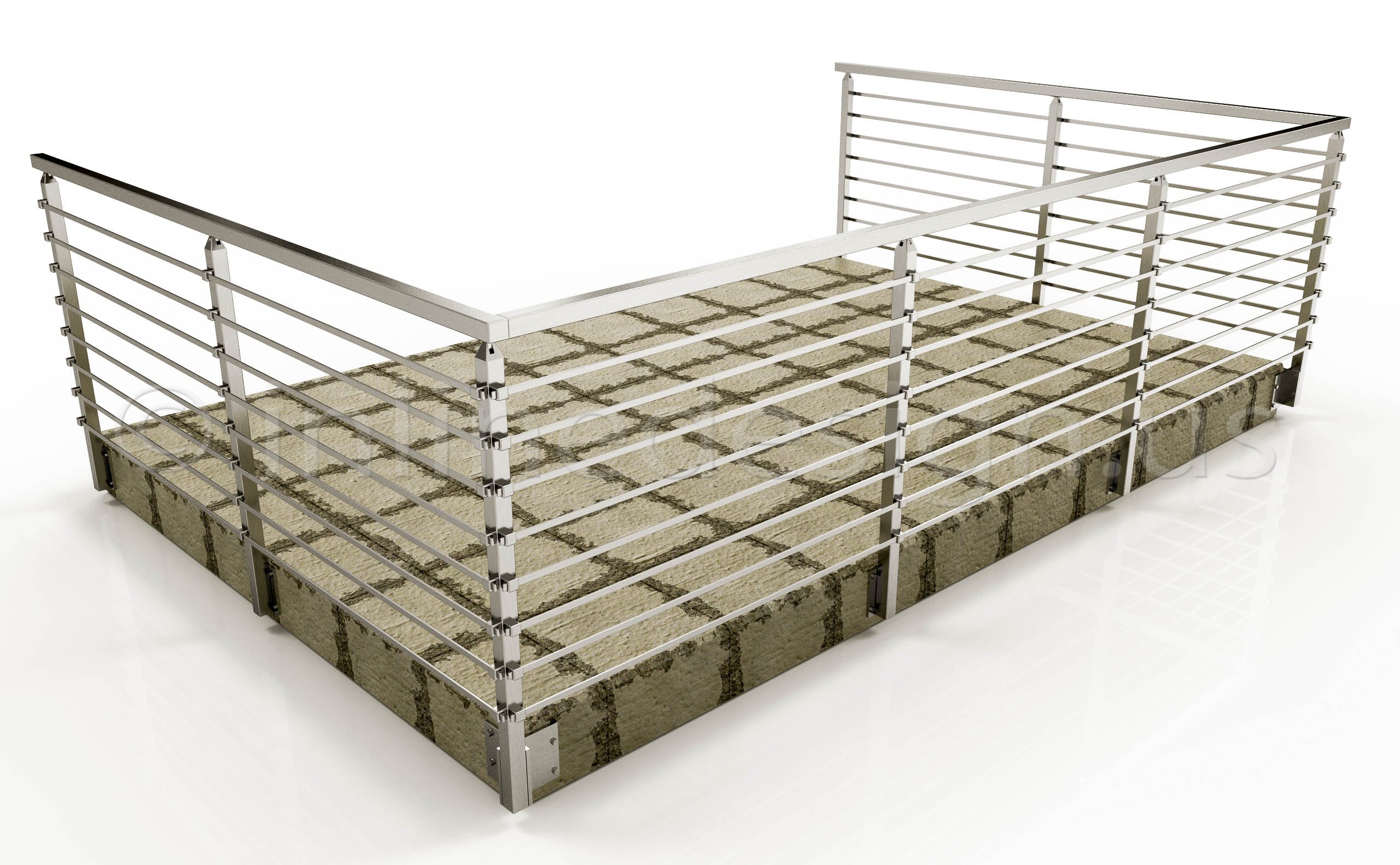 Showroom - Modern Stainless Steel Cable and Glass Railing - Inline Design