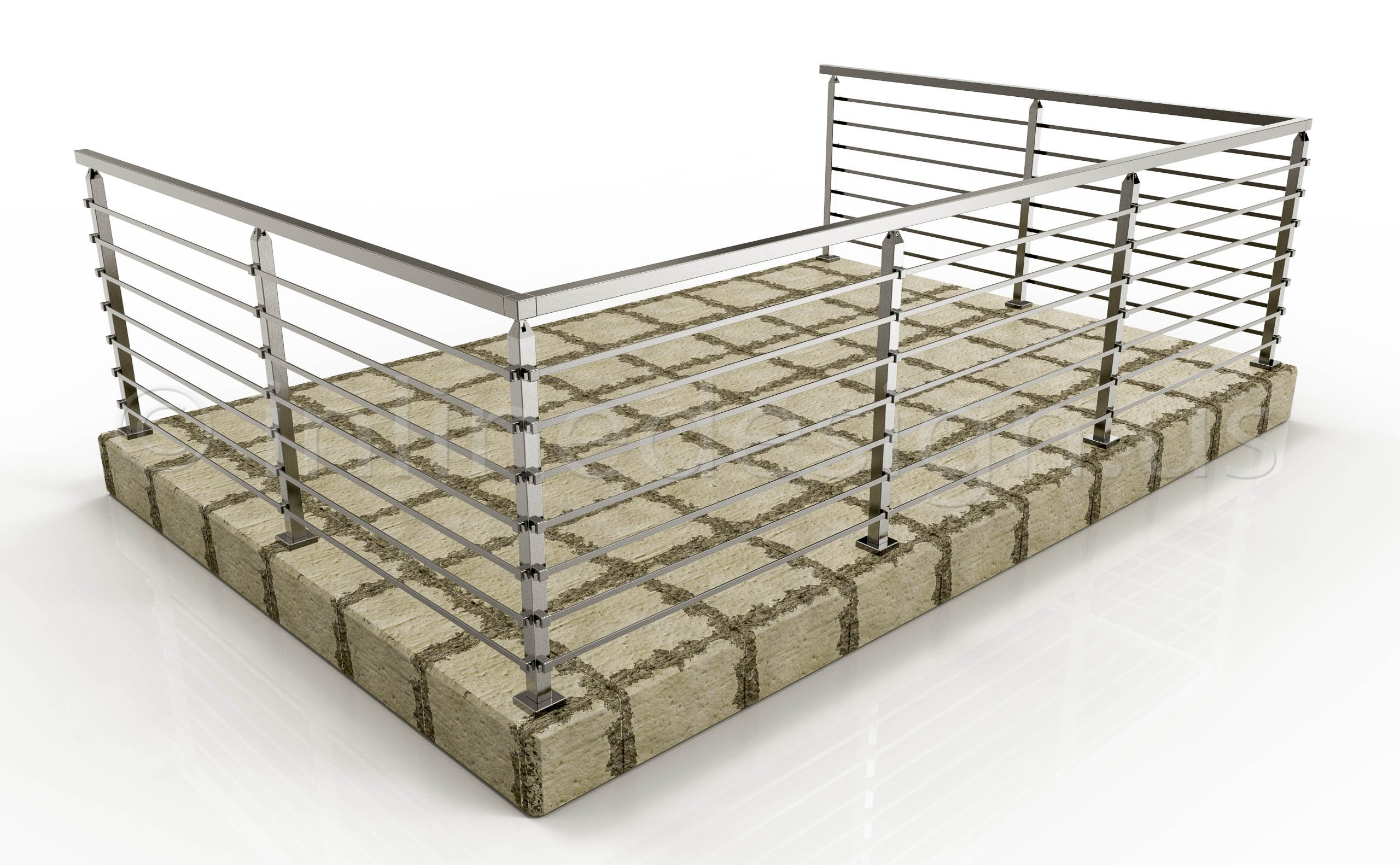 Showroom - Modern Stainless Steel Cable and Glass Railing - Inline Design