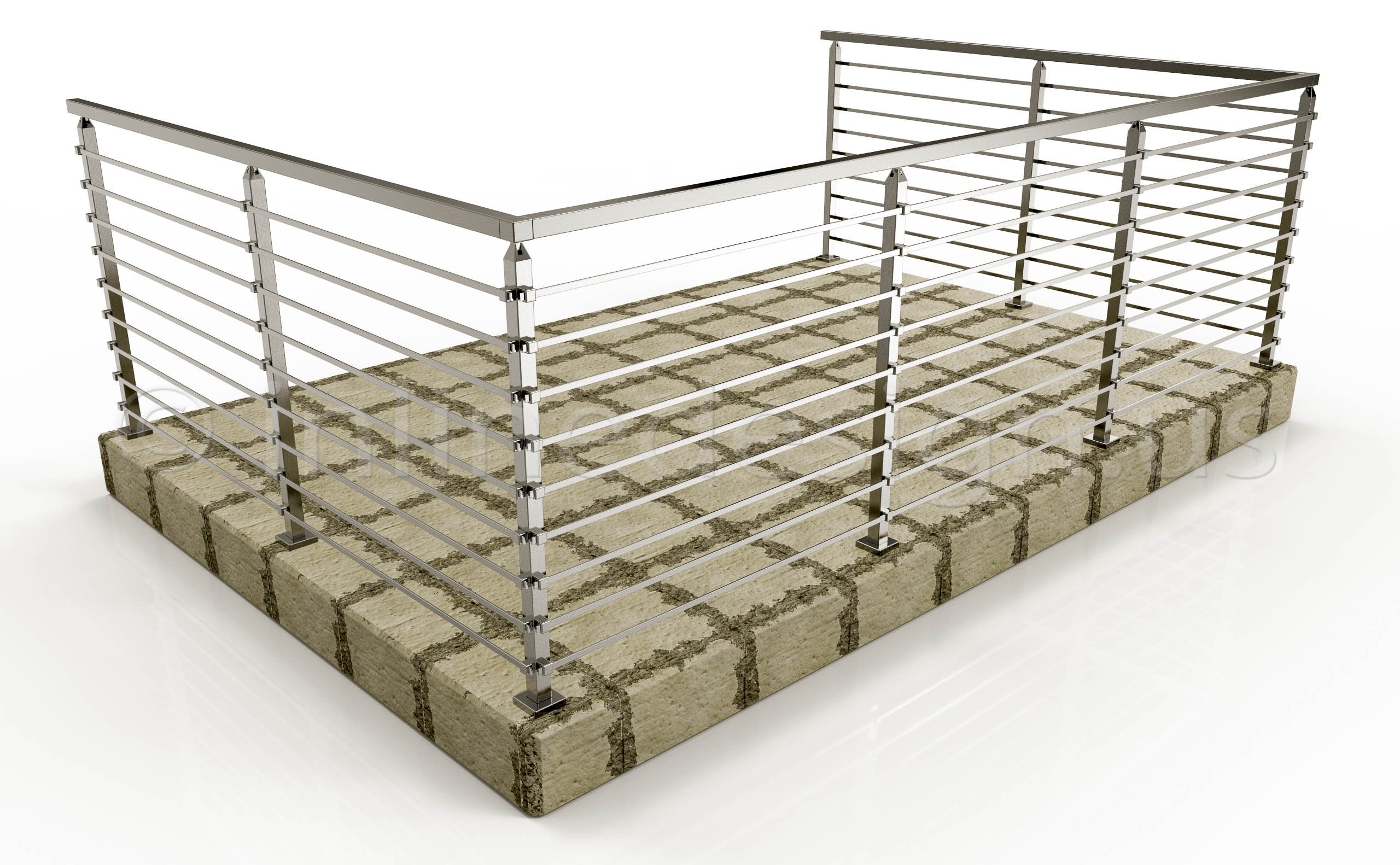 Showroom - Modern Stainless Steel Cable and Glass Railing - Inline Design