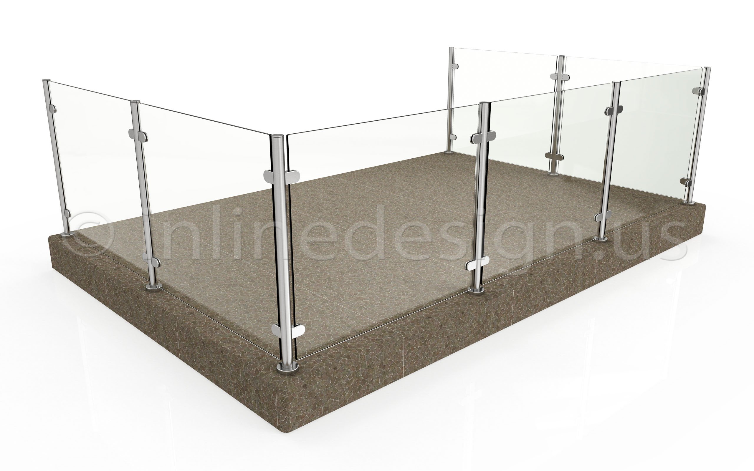 Showroom - Modern Stainless Steel Cable and Glass Railing - Inline Design